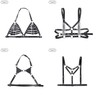 Sexy Women PU Leather Open Cup Chest Bra Body Top Harness Adjustable ...