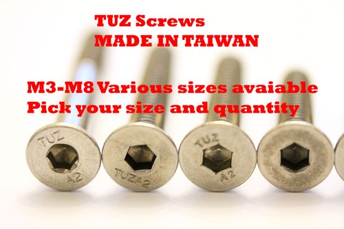 A2 STAINLESS STEEL COUNTERSUNK SOCKET SCREW Flat Head ALLEN Bolts M3 M4 ...