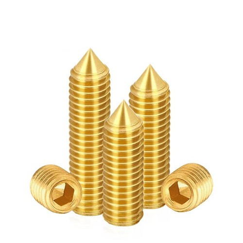 10pcs M4 set screws brass slotted grubs bolts pointed end thread nails ...