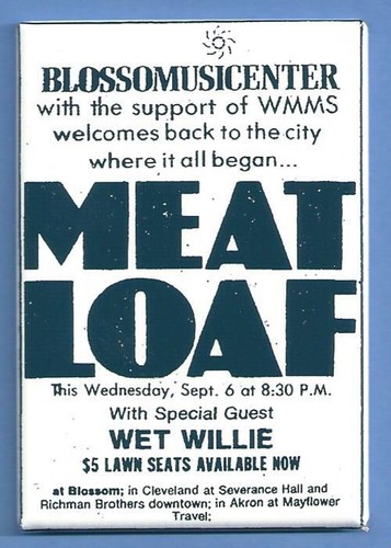 MEAT LOAF ROCK N ROLL *2X3 FRIDGE MAGNET* CONCERT ADVERT CLEVELAND WMMS ...