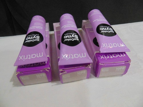 3PK Matrix SoColor Sync Pre-Bonded 10PR Extra Light Blonde Pearl Rose 2 ...
