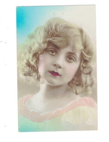 SD1301 BIG IMAGE OF GIRL WITH DREAMY LOOK CURLY HAIR FANTASY RPPC | eBay