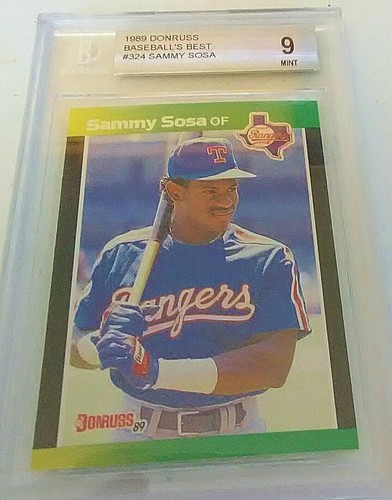 1989 DONRUSS BASEBALL BEST RC SAMMY SOSA RC BGS 9 CUBS +100 SOSA CARDS ...