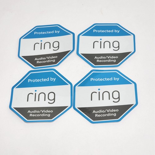 Set of 4 Original Ring Doorbell Sticker Decal Security Cam Door Window ...
