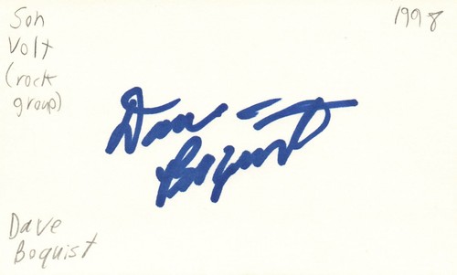 Dave Boquist Son Volt Rock Band Music Autographed Signed Index Card | eBay