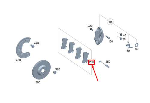 MERCEDES-BENZ EQS V297 Front Brake Pads Set A0004200906 NEW GENUINE ...