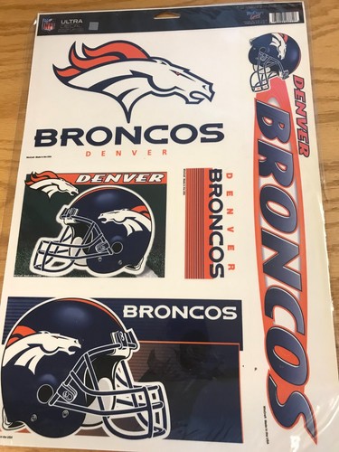Wincraft NFL Denver Broncos 11" x 17" Sheet of Window Clings, NEW | eBay