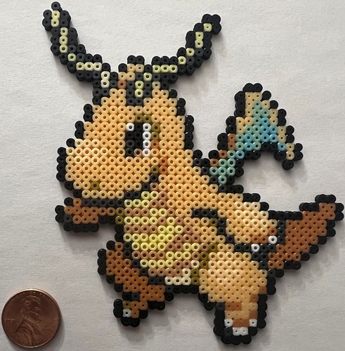 Dragonite Mini Bead Sprite Artkal Pixel Retro Dragon Flying Psuedo ...