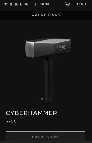 RARE Tesla CYBERHAMMER Limited Edition of 800 Confirmed Pre-sale ...