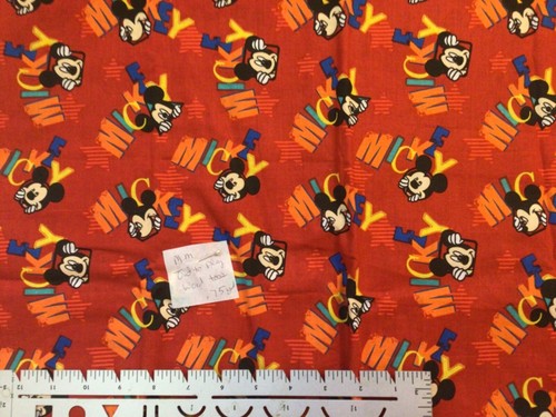 Mickey Mouse Out to Play Word Toss Cotton Fabric 27 by 44 | eBay