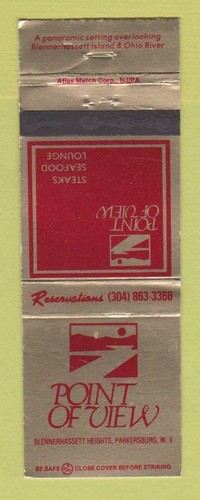 Matchbook Cover - Point of View Restaurant Parkersburg WV | eBay