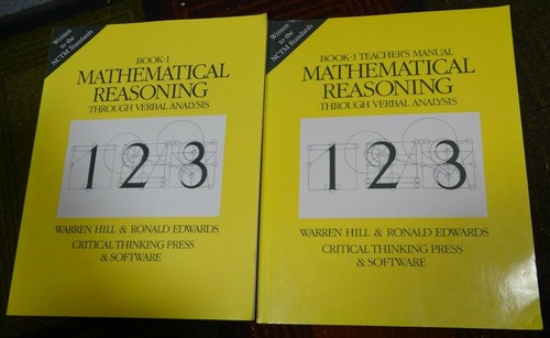 Set of 2 MATHEMATICAL REASONING Book 1 Student and Teacher's manual ...