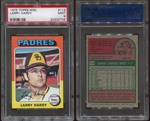 1975 Topps Mini- #112 Larry Hardy (RC) PSA 9 | eBay