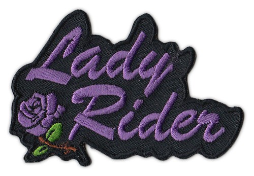 Motorcycle Jacket Embroidered Patch - Lady Rider (Purple) - Female ...