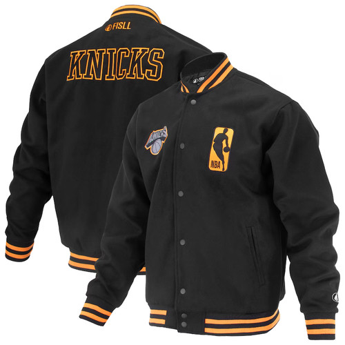 New York Knicks FISLL Unisex Shadow Collection Full-Snap Varsity Jacket ...