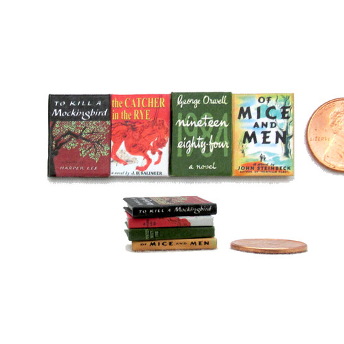 BANNED CLASSICS BOOK SET 4 Pc 1:12 Scale Miniature Readable Books | eBay