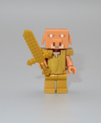 Lego New Minecraft Piglin gold armor sword minifigure 21168 The Warped ...