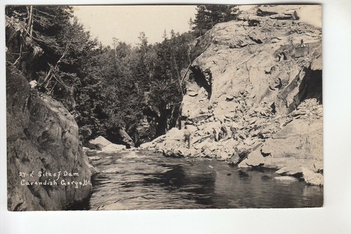 Real Photo Postcard Site of Dam Cavendish Gorge VT | eBay