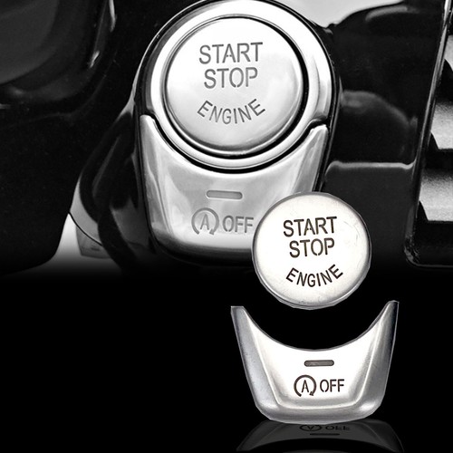 Plastic Silver Engine Start Stop Button Overlay Cover Fits 17-23 G30 ...
