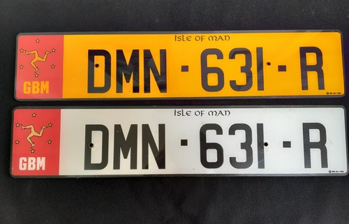 Pair Of Obsolete Isle Of Man (GBM) Front And Rear Number Plates | eBay UK