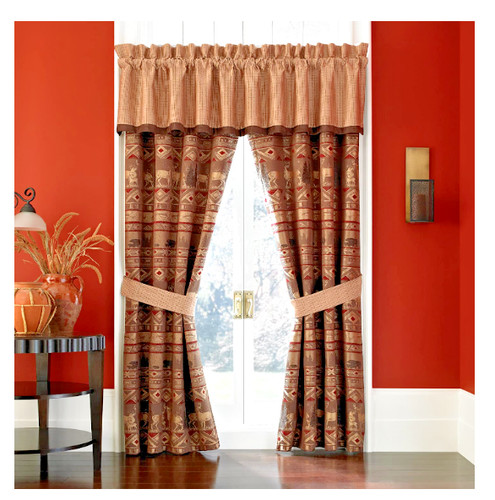 Croscill Set of 2 Panels & Valance Rod Pocket Window Curtain - 82 x 84 ...