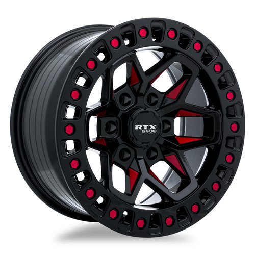 17 inch 17x9 RTX Zion Black Milled Red wheel rim 6x5.5 6x139.7 +0 | eBay