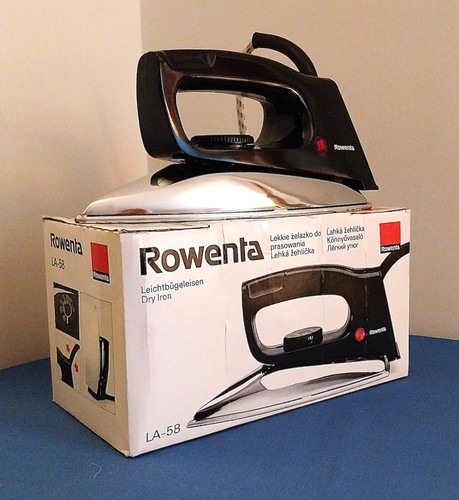 VINTAGE ROWENTA FLAT IRON LA-58.1 WITH BOX & INSTRUCTIONS - ONE OWNER ...