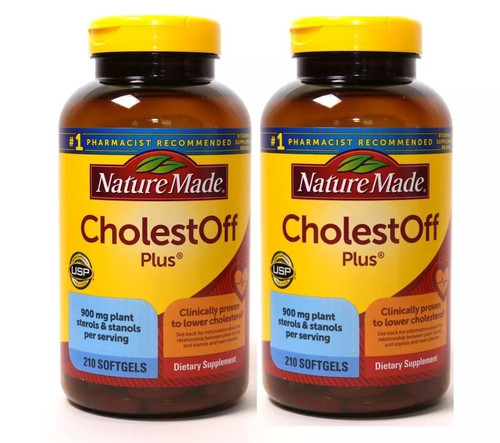 Nature Made CholestOff Plus 900 mg 210 Softgels Lower Cholesterol ...