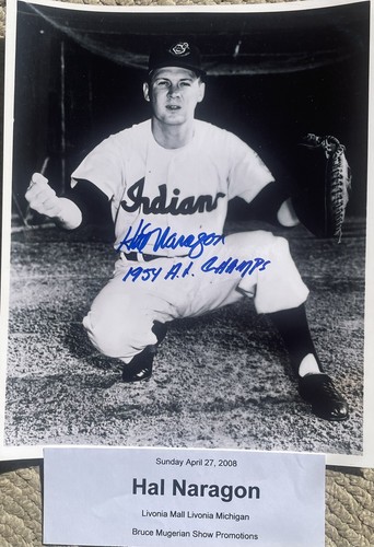 Hal Naragon Autographed 8x10 Cleveland Indians 1968 Detroit Tigers w ...