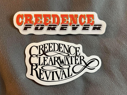 Lot (2) CREEDENCE CLEARWATER REVIVAL 3/4" to 3" Band Logo STICKERS CCR ...