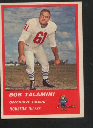 1963 Fleer Football Card #39 Bob Talamini-Houston Oilers Near Mint Card ...