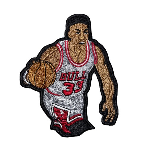 Scottie Pippen Embroidered NBA Iron-on Portrait Patch. Chicago Bulls ...
