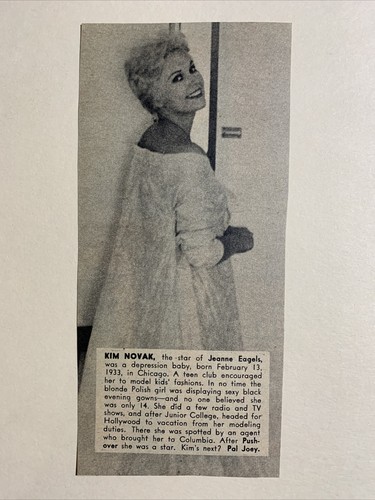 Kim Novak Pushover 1957 Hollywood Star 3X6 Panel | eBay