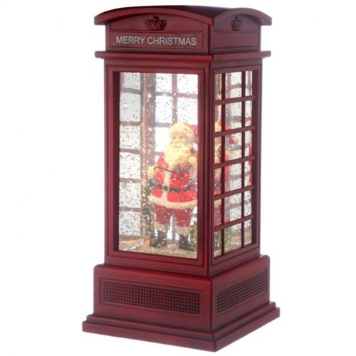 Regency International 8" Led/Battery/Timer Santa Phone Booth Water ...