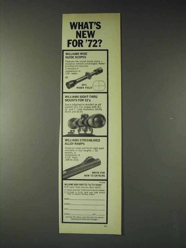 1973 Williams Gun Sight Ad - Scopes, Mounts, Ramps | eBay