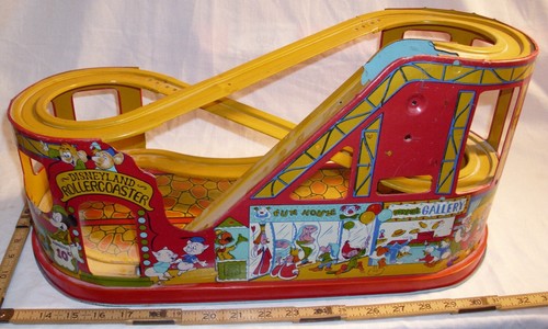 J CHEIN WALT DISNEY DISNEYLAND ROLLER COASTER TIN WIND UP TOY | eBay