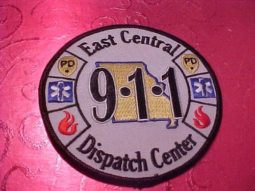 EAST CENTRAL MISSOURI 911 DISPATCH POLICE PATCH SHOULDER SIZE UNUSED 4 ...