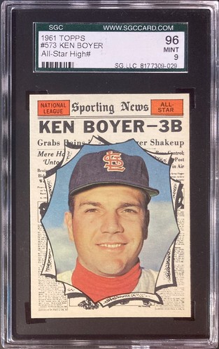 1961 Topps #573 Ken Boyer All-Star SGC 96 Mint 9 | eBay