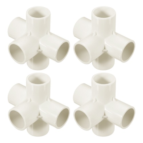 4 Pcs PVC Fitting, 5 Way PVC Fitting 25mm PVC Connectors Elbow Coupling ...