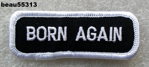 ⭐"BORN AGAIN" GREAT HARLEY BIKER MOTORCYCLE VEST JACKET CHRISTIAN PATCH ...