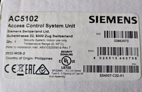SIEMENS AC5102 ACCESS CONTROL SYSTEM UNIT - NEW - Open box/ Tested | eBay
