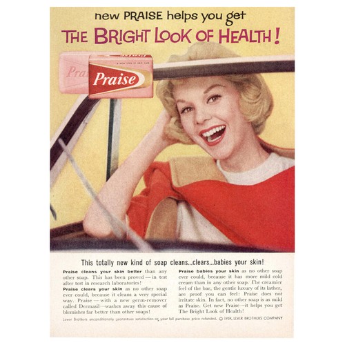 1959 Praise Soap: Totally New Kind of Soap Vintage Print Ad | eBay