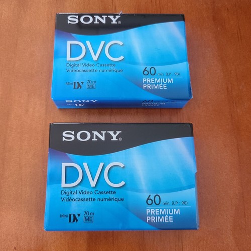 SONY DVC PREMIUM mini DV 60 LP:90 Digital Video Cassette lot of 2 NEW ...