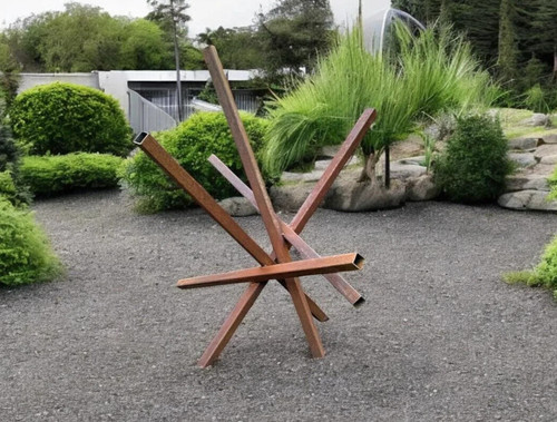 Handcrafted Modern Industrial Metal Sculpture - Abstract Outdoor Garden ...
