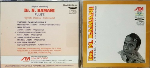 Dr N Ramani Flute Carnatic Classical CD SEA CCL 592 1999 IMPORT INDIA ...