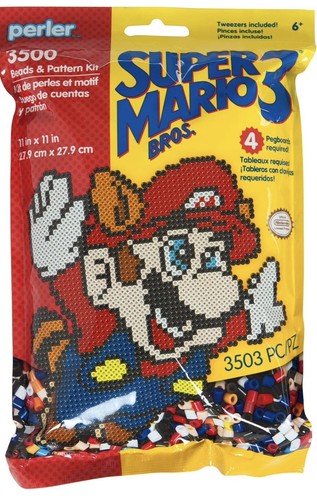 NEW! Super Mario Bros. 3 Perler 3500pc Beads & Pattern Kit Factory ...