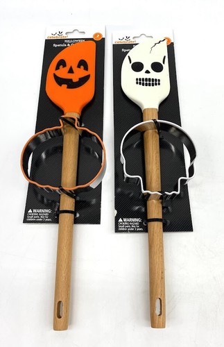 Way to Celebrate Halloween Spatula and Cookie Cutter Skull and Pumpkin ...