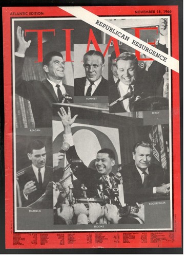 Republican Resurgence Reagan Romney Percy Brooke Time 1966 Cover 1 Page ...