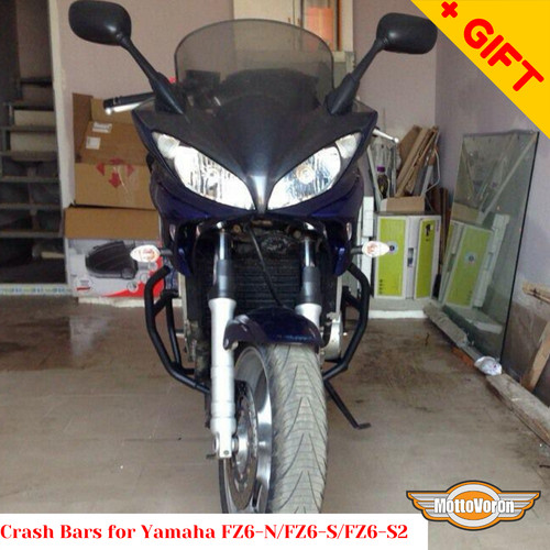 For Yamaha FZ6 crash bars FZ6 S2 engine guard FZ6 Fazer FZ6N, Bonus | eBay