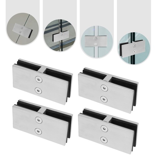 4PCS Stainless Steel Glass Clamp Clip 8-12mm Adjustable Glass Clamp ...